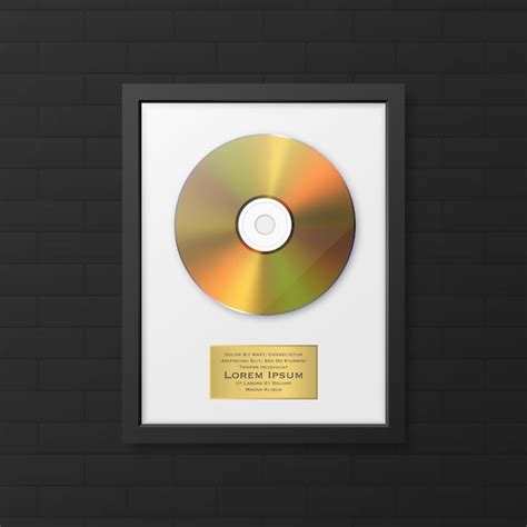Premium Vector Realistic Vector 3d Yellow Golden Cd Label With Black