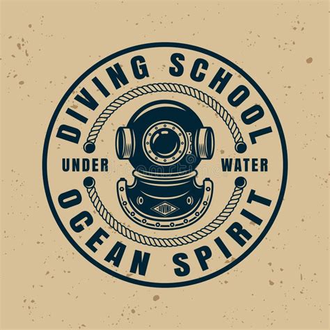 Diving School Round Vector Badge Emblem Or Logo Stock Vector