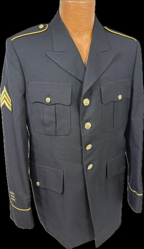 Us Army Asu Dress Blues Coat Jacket 40l With Sgt E 5 Stripes Etsy