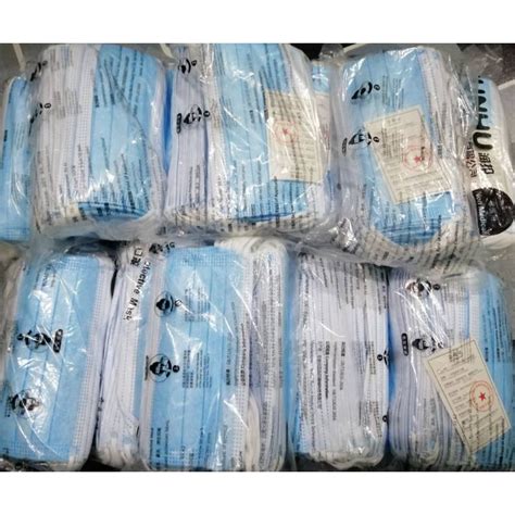 Face Mask Blue Disposable Earloop 3ply 50pcs Shopee Malaysia