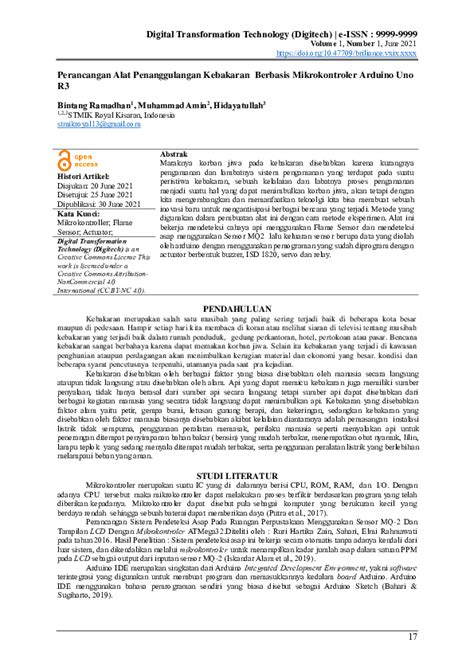 pdf perancangan alat penanggulangan kebakaran berbasis mikrokontroler arduino uno r3