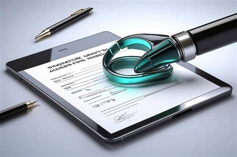 Premium Photo Digital Signature Grants Access To Digital Data 3d Illustration