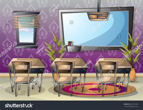 Cartoon Vector Illustration Interior Classroom Separated Stock Vector