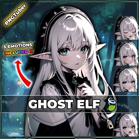 Ghost Elf Girl Pngtuber Model 5 Expression Vtuber Avatar Veadotube Etsy