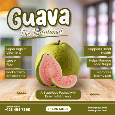 Guava Nutrition Facts Templat Postermywall