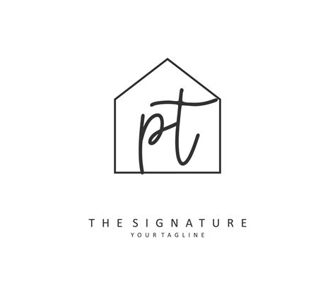 P T Pt Initial Letter Handwriting And Signature Logo A Concept Handwriting Initial Logo With
