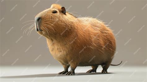 Premium Photo A Capybara Is Standing On A White Surface The Capybara