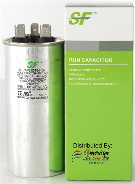 Trane Sf Dual Run Capacitor 35 7 5 Mfd µf Microfarad 370 440
