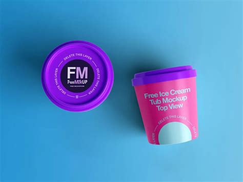 Ice Cream Tub Mockup Top View