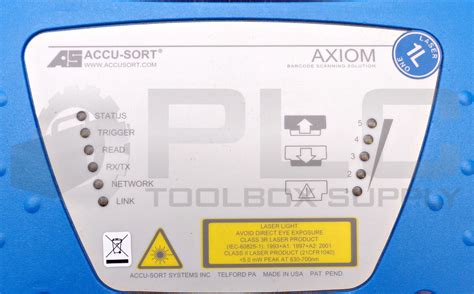 Accu Sort Axiom 1l Laser Barcode Scanning Solution System Plc Toolbox Supply