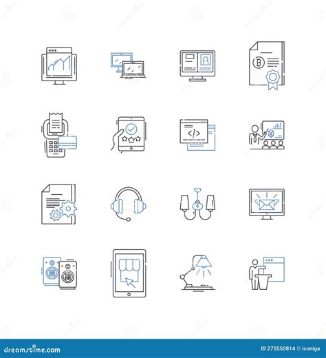 Synthetic Line Icons Collection Polymer Man Made Artificial