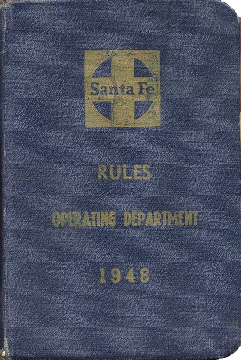 1948 Rules Of The Operating Department Wa The Santa Fe Railway