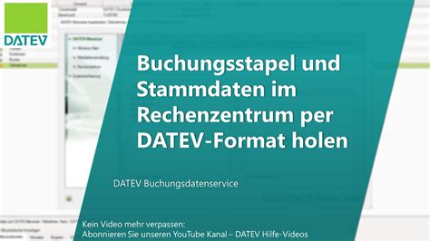 Datev Buchungsdatenservice Buchungsstapel Und Stammdaten Im