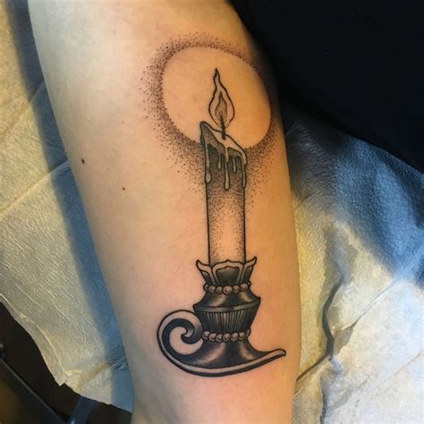 Candle Memorial Tattoo By Matthew Crim Cultoftheoxandwren Fire Tattoo