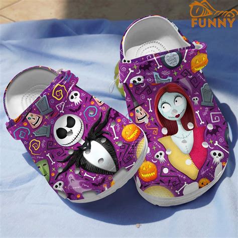 Jack And Sally Halloween Purple Corcs Discover Comfort And Style Clog Shoes With Funny Crocs