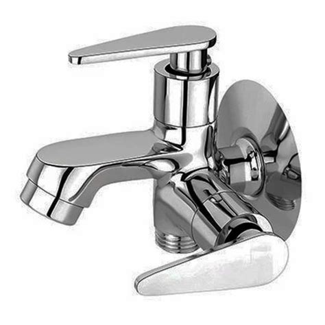 Wall Mounted Silver Brass 2 Way Bib Cocks For Bathroom Fitting Size