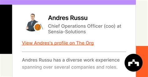 Andres Russu Chief Operations Officer Coo At Sensia Solutions The Org