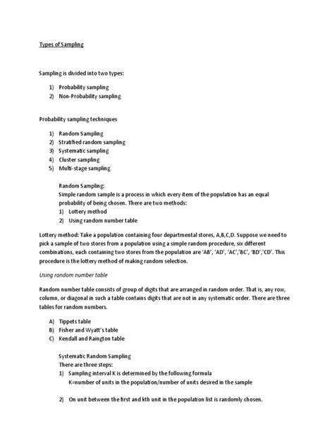 Using Random Number Table Pdf Sampling Statistics Methodology