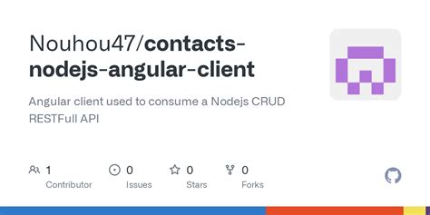 Github Nouhou47contacts Nodejs Angular Client Angular Client Used To Consume A Nodejs Crud