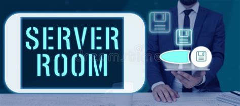 Text Sign Showing Server Room Concept Meaning A Room Used To Store Power And Operate Computer