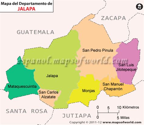 Mapa De Jalapa Departamento De Jalapa Guatemala