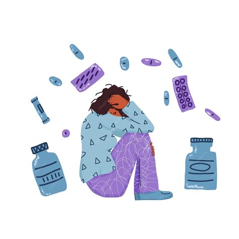 Premium Vector Mental Disoder Young Woman Sitting On The Floor