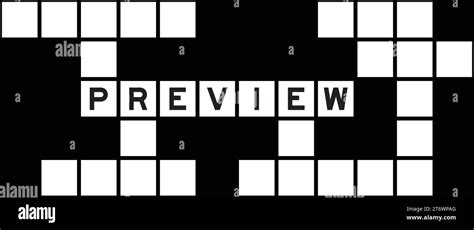 Alphabet Letter In Word Preview On Crossword Puzzle Background Stock