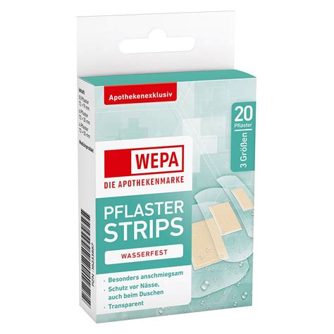 Wepa Pflaster Strips Wasserfest 3 Größen 20 St Shop Apotheke