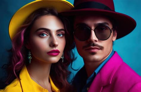 Premium Ai Image A Man And A Woman Wearing Sunglasses And A Yellow