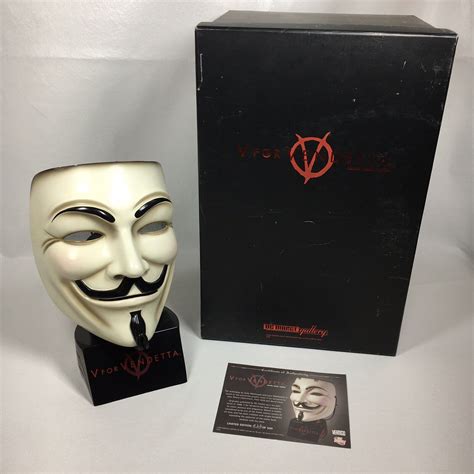Dc Direct Gallery V For Vendetta Guy Fawkes Mask Movie Prop Replica Coa