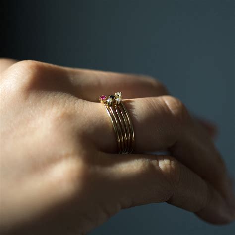 The Tiniest Ruby Ring In 18k Gold Catbird