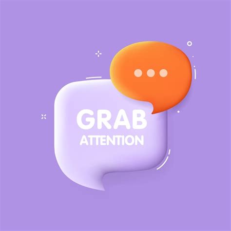 Premium Vector Grab Attention Bubble Flat Purple Message Bubble Grab Attention Sign Vector Icon