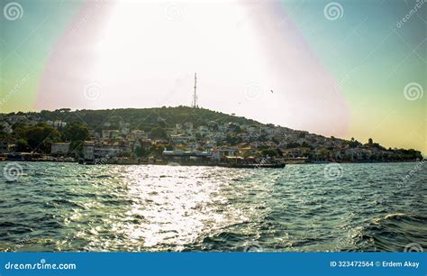 Panoramic View Of Colorful Sky On The Kinaliada Island In The Sunset