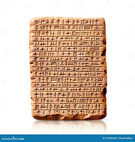 Cuneiform Script On A Clay Tablet Illustration Photo 319696638