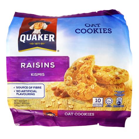 Quaker 桂格 燕麥曲奇 提子味 270g 10x27g 大 平行進口 61032 Living With Vanus