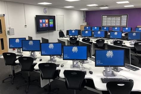 Computer Lab Design With Purple Walls