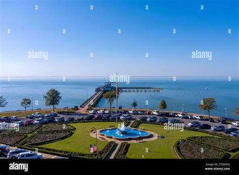 Aerial View Of The Fairhope Alabama Municipal Pier On The Eastern