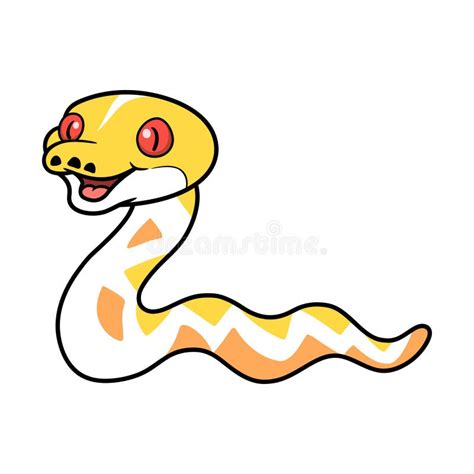 Cute Amelanistic Reticulated Python Cartoon Stock Vector Illustration