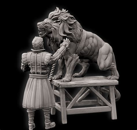 Medieval Circus Lion Tamer Scale 3d