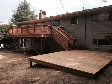 Cedar Deck With Horizontal Railing Deck Masters Llc