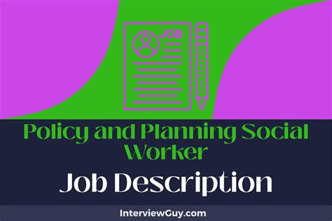 Policy And Planning Social Worker Job Description Updated For 2025