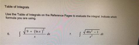 solved table of integrals use the table of integrals on the