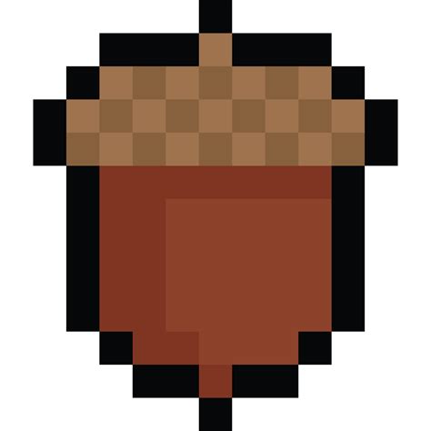 Pixel Art Cartoon Oak Nut Icon 28651896 Png