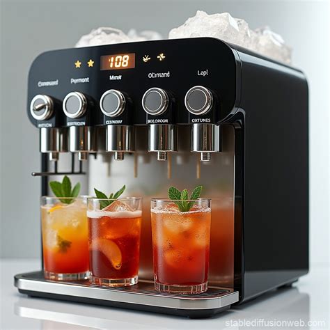 Interactive Cocktail Machine Design Stable Diffusion Online