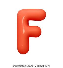 English Alphabet Uppercase Letter F Red Stock Vector Royalty Free
