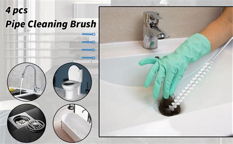Tzeking 4 Stück Abflussbürste71 Cm Bürste Für Abwasserkanälereinigungsbürsten Langwaschbecken