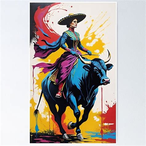 Bullfighting Arena Bull Woman Torreodor Poster For Sale By