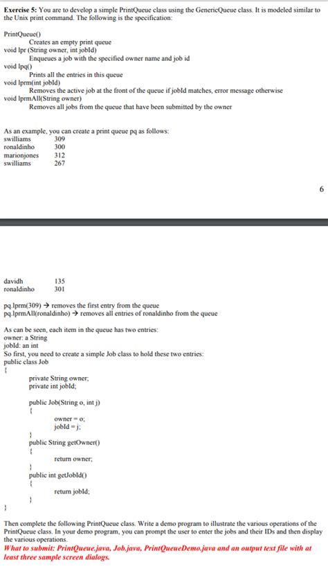 Solved Exercise 5 You Are To Develop A Simple Printqueue