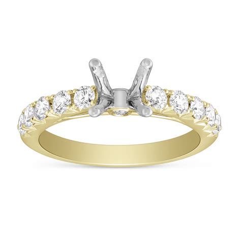 Yellow Gold Prong Set Diamond Cathedral Ring Setting Borsheims
