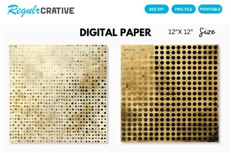 Golden Foil Tiny Dot Digital Paper Graphic By Regulrcrative · Creative